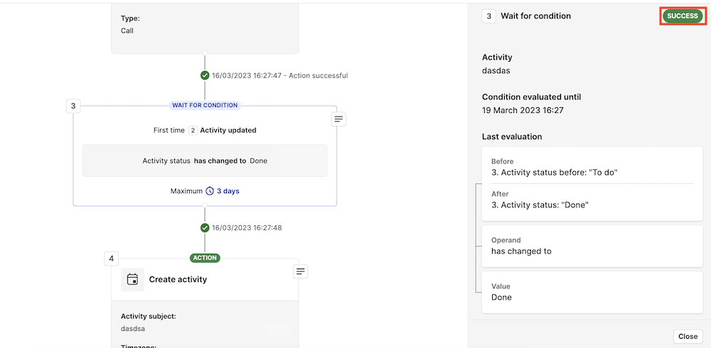 Automations: wait for condition - Knowledge Base | Pipedrive